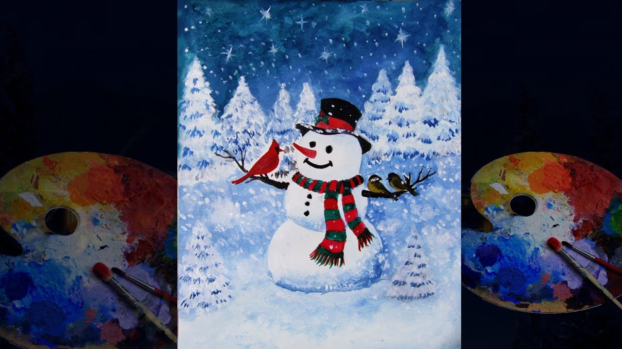 WordPress For Beginners – Snowman painting with bird tutorial video for ... WordPress For Beginners – Snowman painting with bird tutorial video for ...