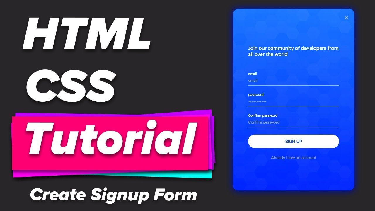 Do It Yourself Tutorials Html And Css Tutorial For Beginners Learn How To Create A Signup