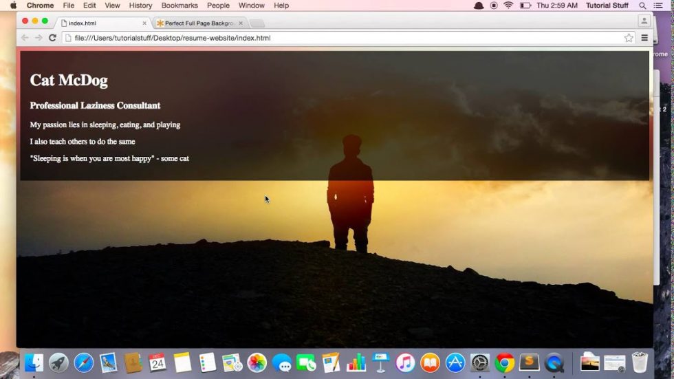 Do It Yourself Tutorials Htmlcss Tutorial Creating A Simple Personal Resume Website In 25