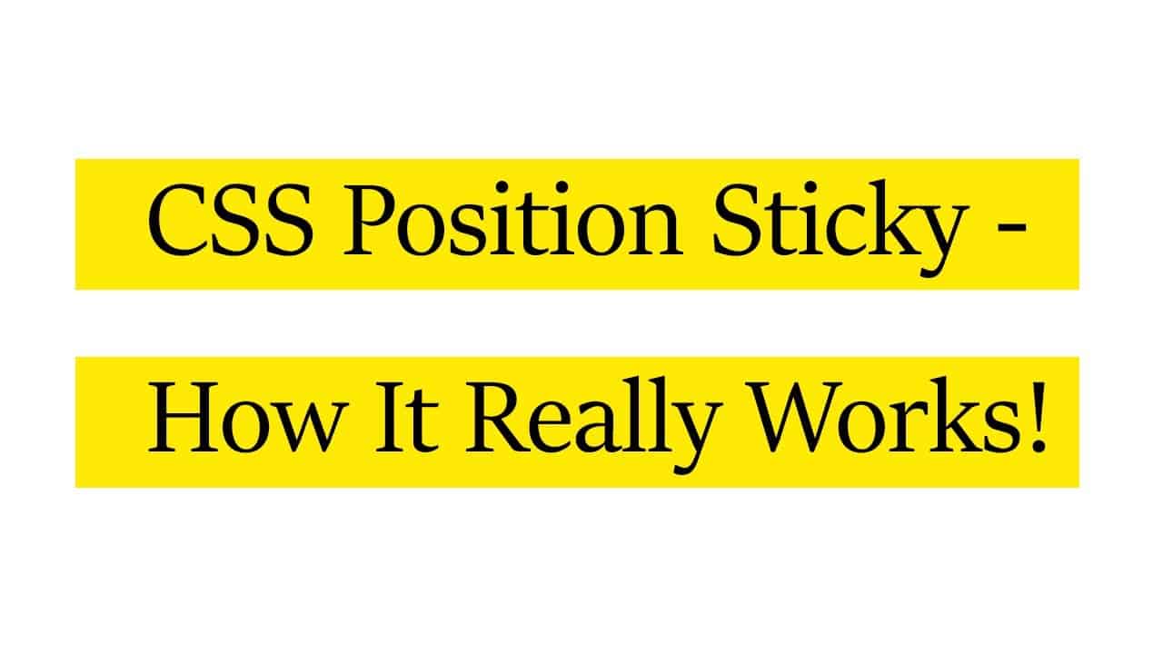 How to fix – css position sticky is not working issue | solution! | css ... How to fix – css position sticky is not working issue | solution! | css ...