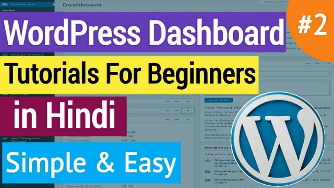 Wordpress For Beginners Wordpress Dashboard Tutorial In Hindi Wordpress Dashboard Tutorials