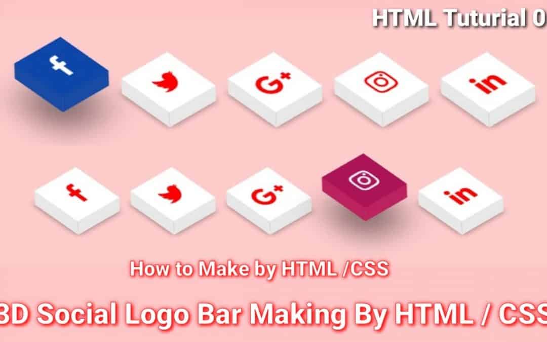Css Hover 3d Social Bar Animation By Html Css 2021 Html Css Tutorial Dieno Digital
