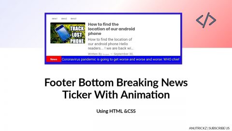 Footer Bottom News Ticker with Animation | html css quick tutorial | Dieno Digital Marketing ...
