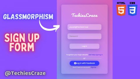 Sign Up Form with Glassmorphism Design UI using HTML & CSS ...