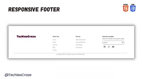 How to make Responsive Footer using HTML & CSS | TechiesCraze | Dieno Digital Marketing Services