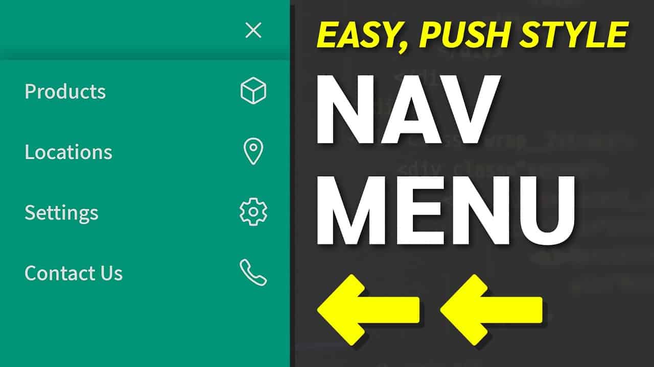 Do It Yourself Tutorials How To Create A Push Navigation Menu Html Css Web Design
