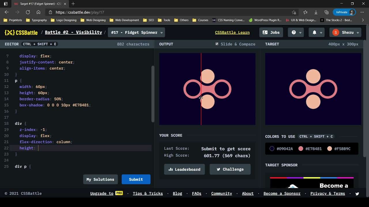 CSS Battle Target #17 | Fidget Spinner | All cssbattle.dev solutions | Dieno Digital Marketing ...
