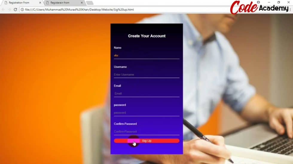 Do It Yourself – Tutorials – create your own sign up page using HTML and CSS full tutorial| free ...