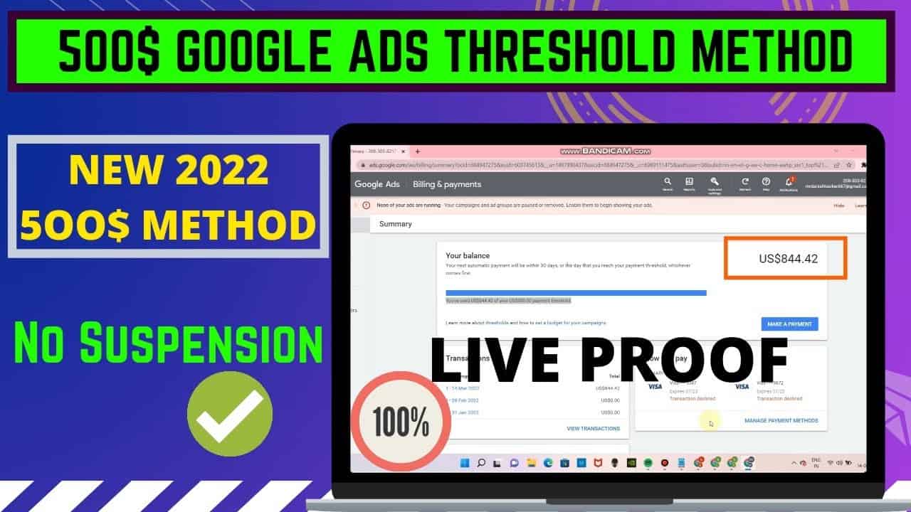 Digital Advertising Tutorials – Google Ads 500$ Threshold Method ...