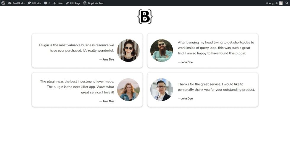 How To Create A Testimonial Grid Layout Block In Gutenberg Block Editor Without Coding Cbb 2610