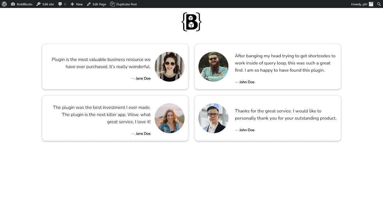 How To Create A Testimonial Grid Layout Block In Gutenberg Block Editor Without Coding Cbb